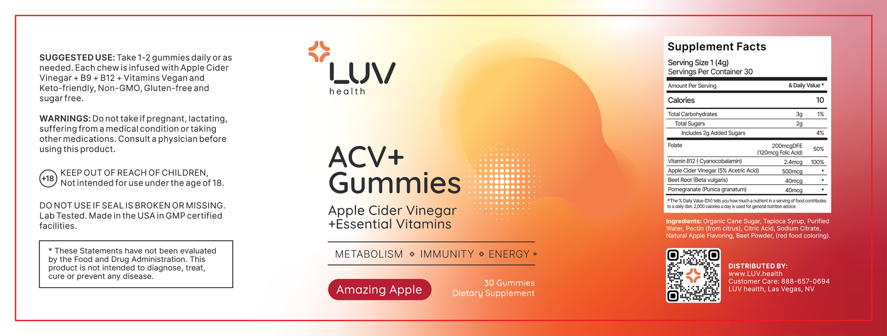 Buy LUV Health Apple Cider Vinegar (ACV) Gummies | LUV Health